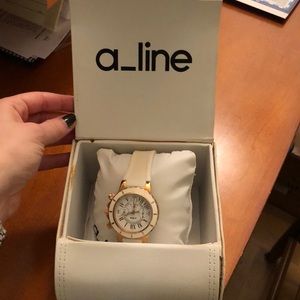 a_line | Accessories | Aline White And Gold Watch | Poshmark